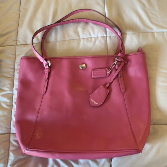Coach | Bags | Coach Pink Leather Carry All Bag | Poshmark